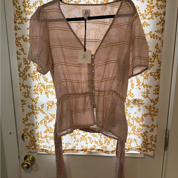 Tops | Dra Los Angeles Womens Striped Tan Top | Poshmark